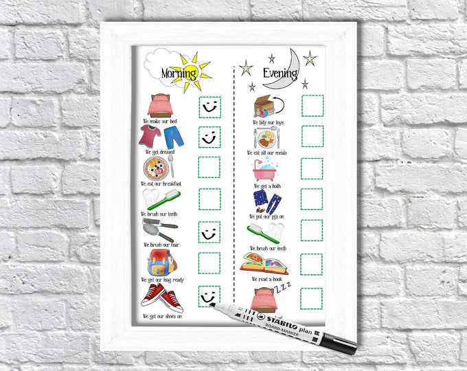 Kids Routine, Printable, Morning Routine, Evening Routine, Toddler ...
