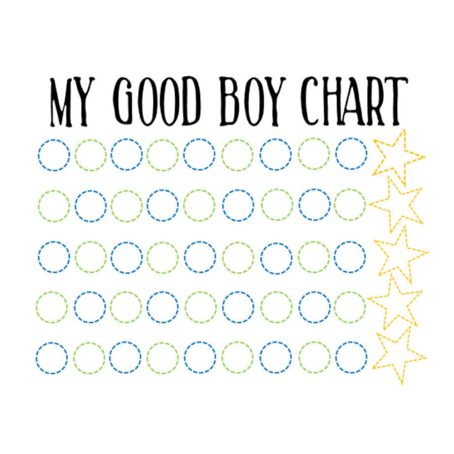 Boys behaviour chart Reusable Reward Chart Printable | Etsy