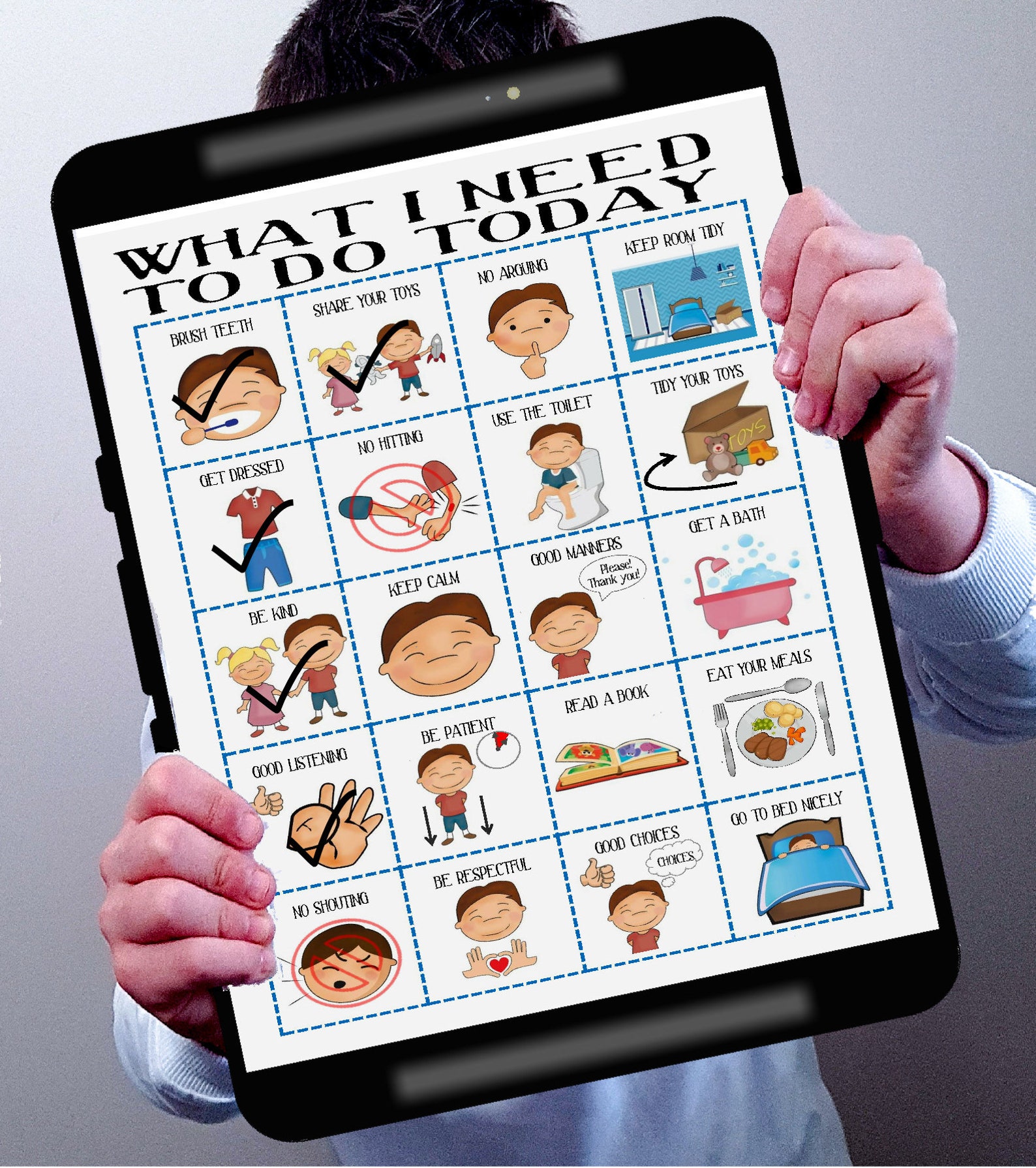 Boys Behaviour Chart Kid's Daily Planner Toddler Routine - Etsy