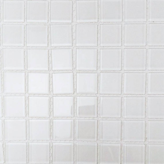 Glass mosaic tiles 25x25 mm 1 inch White | Etsy