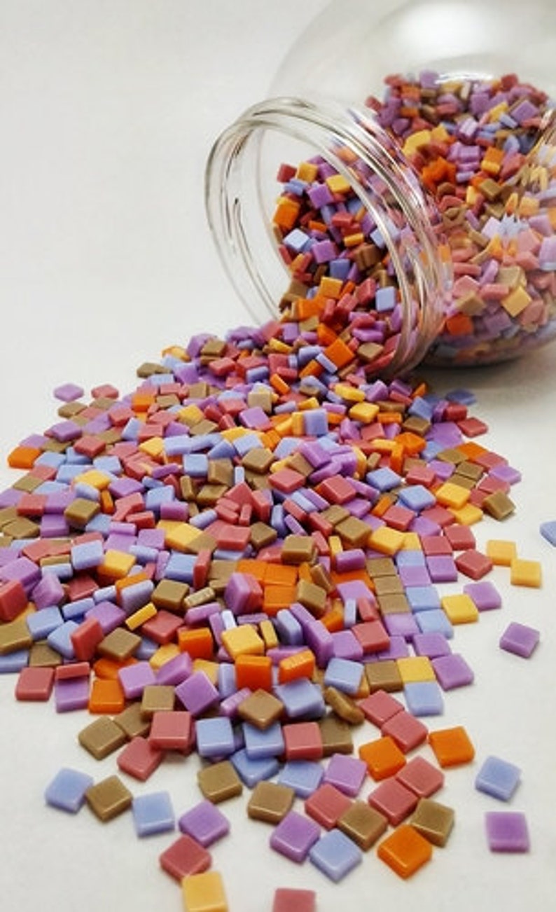 Mixed Opaque Colors Resin Mosaic Tiles - Etsy