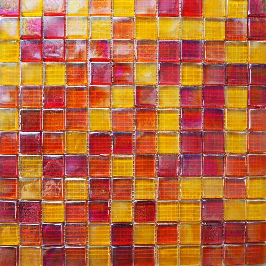 Tessere di mosaico in vetro cangiante con effetto opalescente, 25x25 mm ...