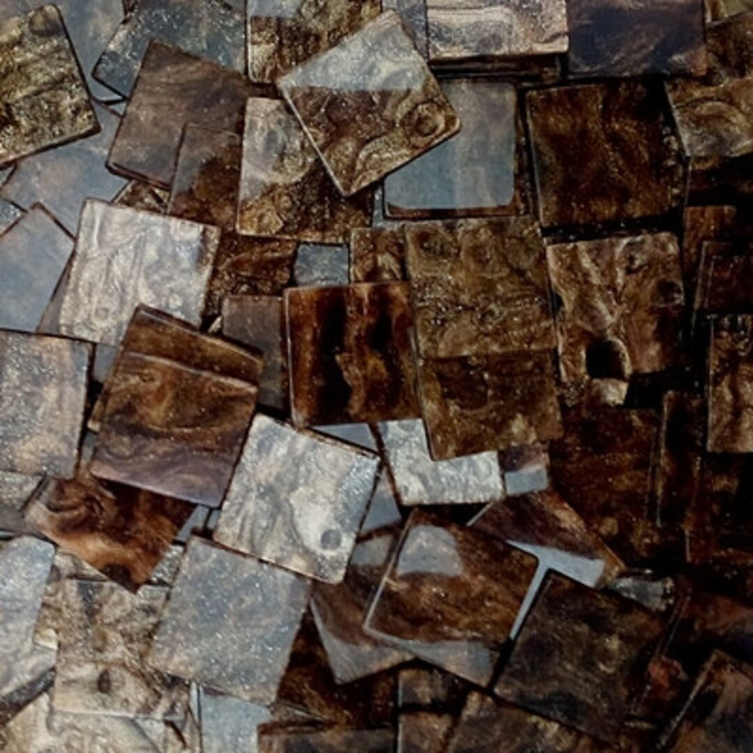 Buy Resin Mosaic Tiles, 20x20mm, Marble Effect, Dark Earth Online in ...