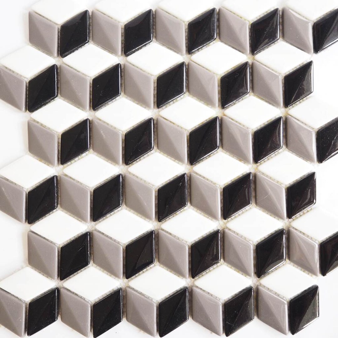 Porcelain Glazed Mosaic Tiles, Diamond Dome Shape, 26x45 Mm (1 X 1-3/4 ...
