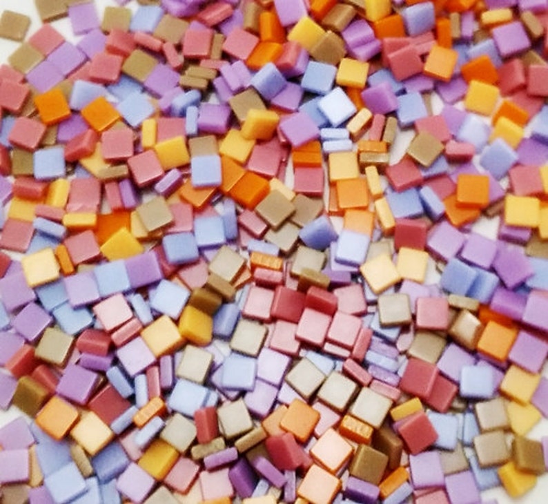 Mixed Opaque Colors Resin Mosaic Tiles - Etsy
