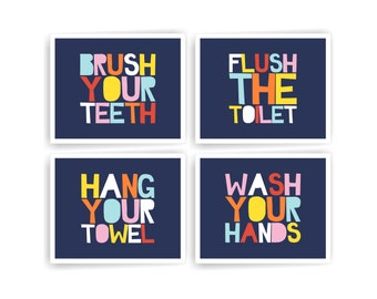 Kids bathroom signs | Etsy