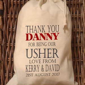 Personalised Usher Wedding Gift Bag Various Sizes Available - Etsy
