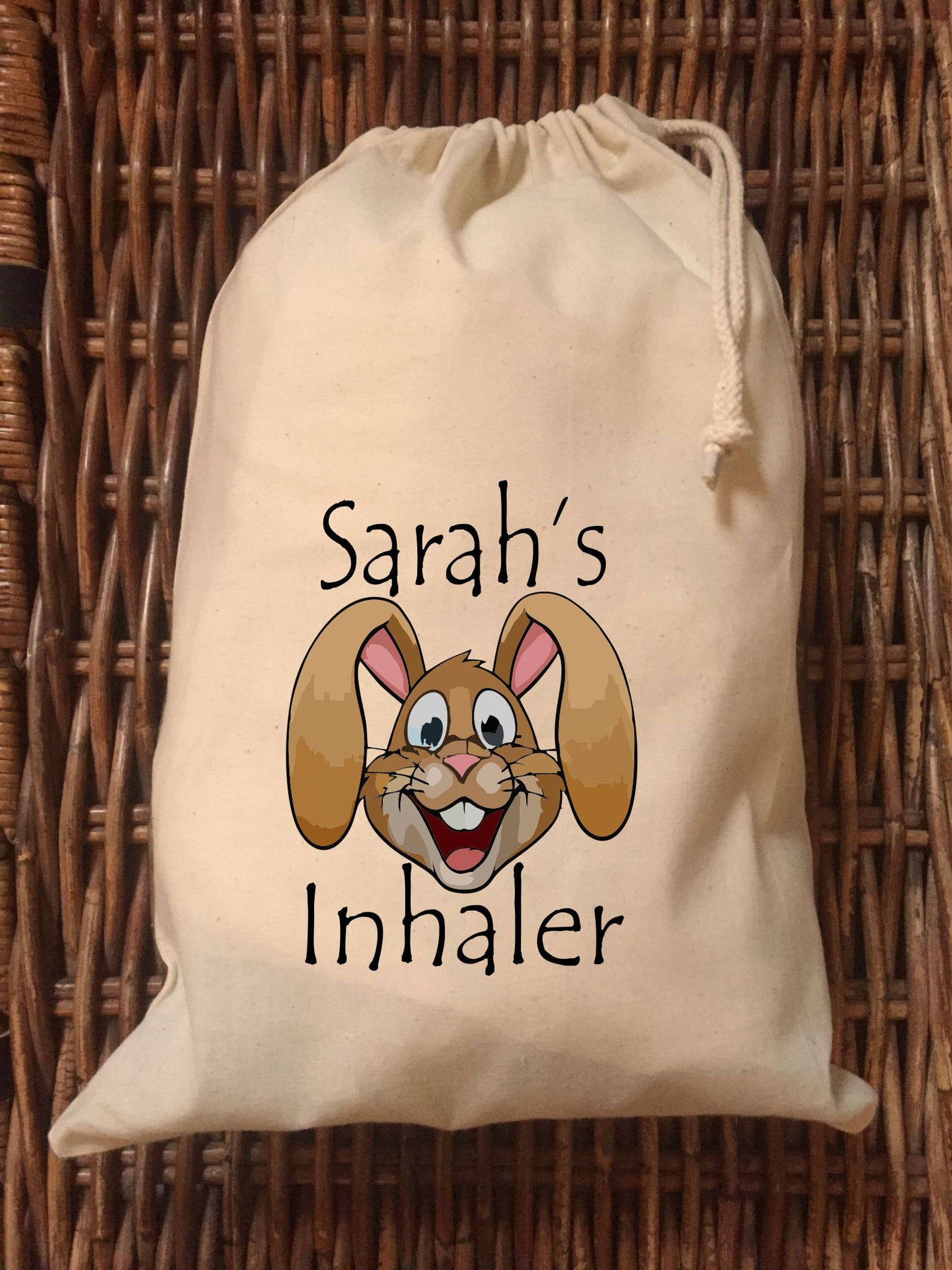Personalised Inhaler Bag - Sarah Rabbit Design - Etsy