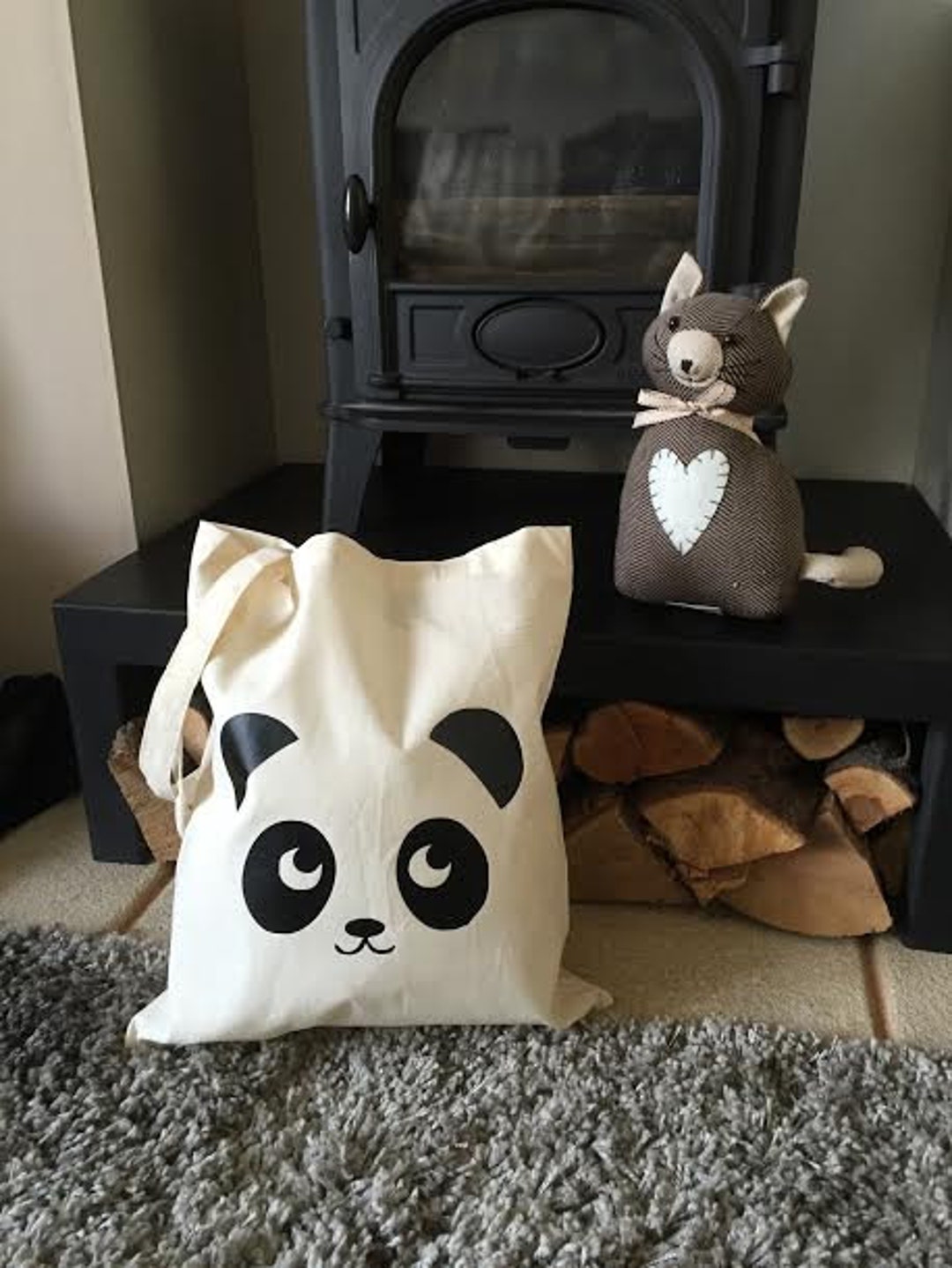 Super Cute Panda Tote Bag Great for School, Book Bag, Birthday ...