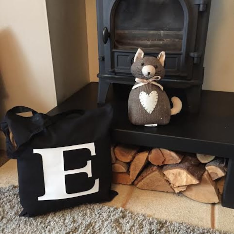 Letter Print Tote Bag - Etsy
