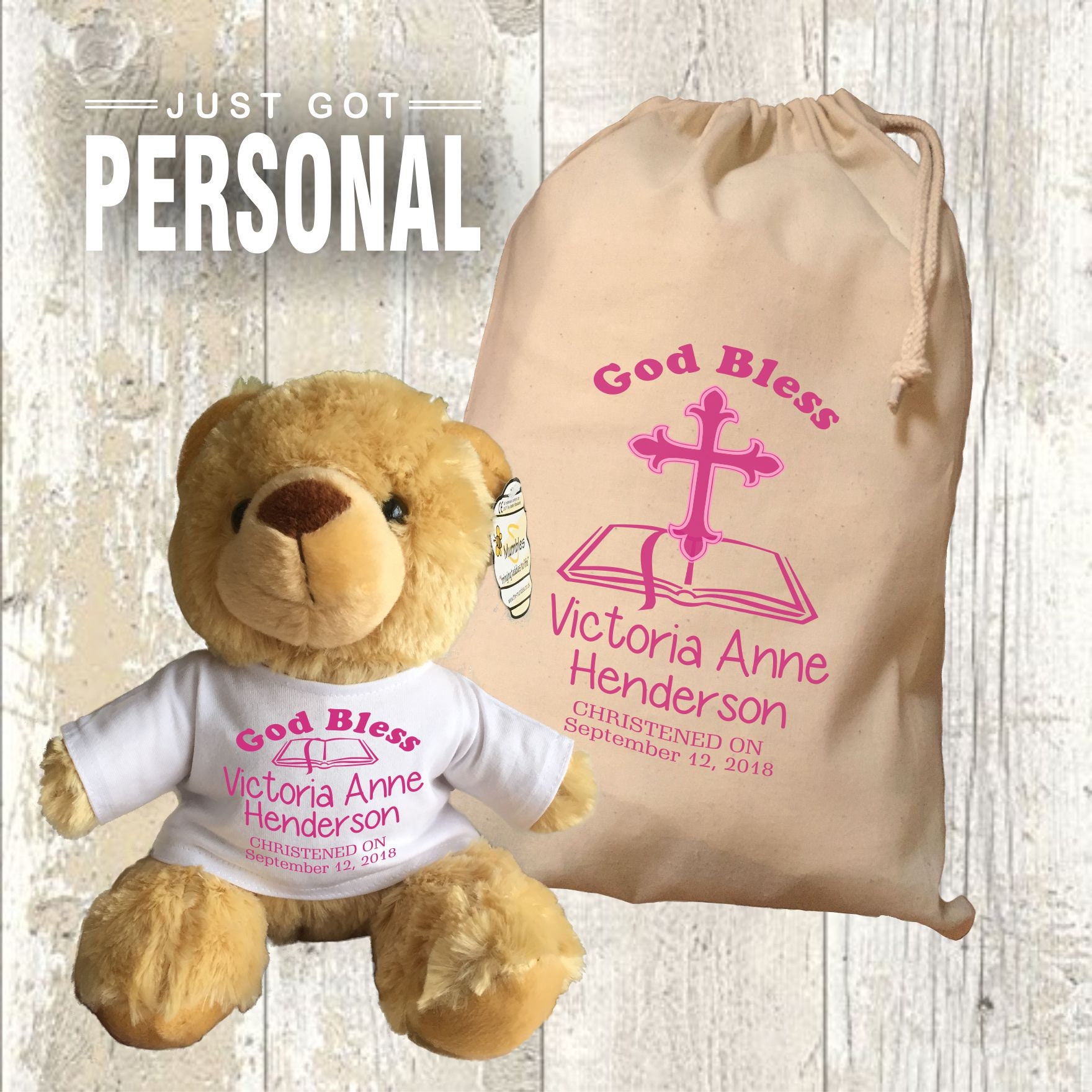 Personalised Baptism/christening Memento Teddy Bear With | Etsy