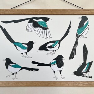 Magpies Folklore Illustration A3 Print - Etsy