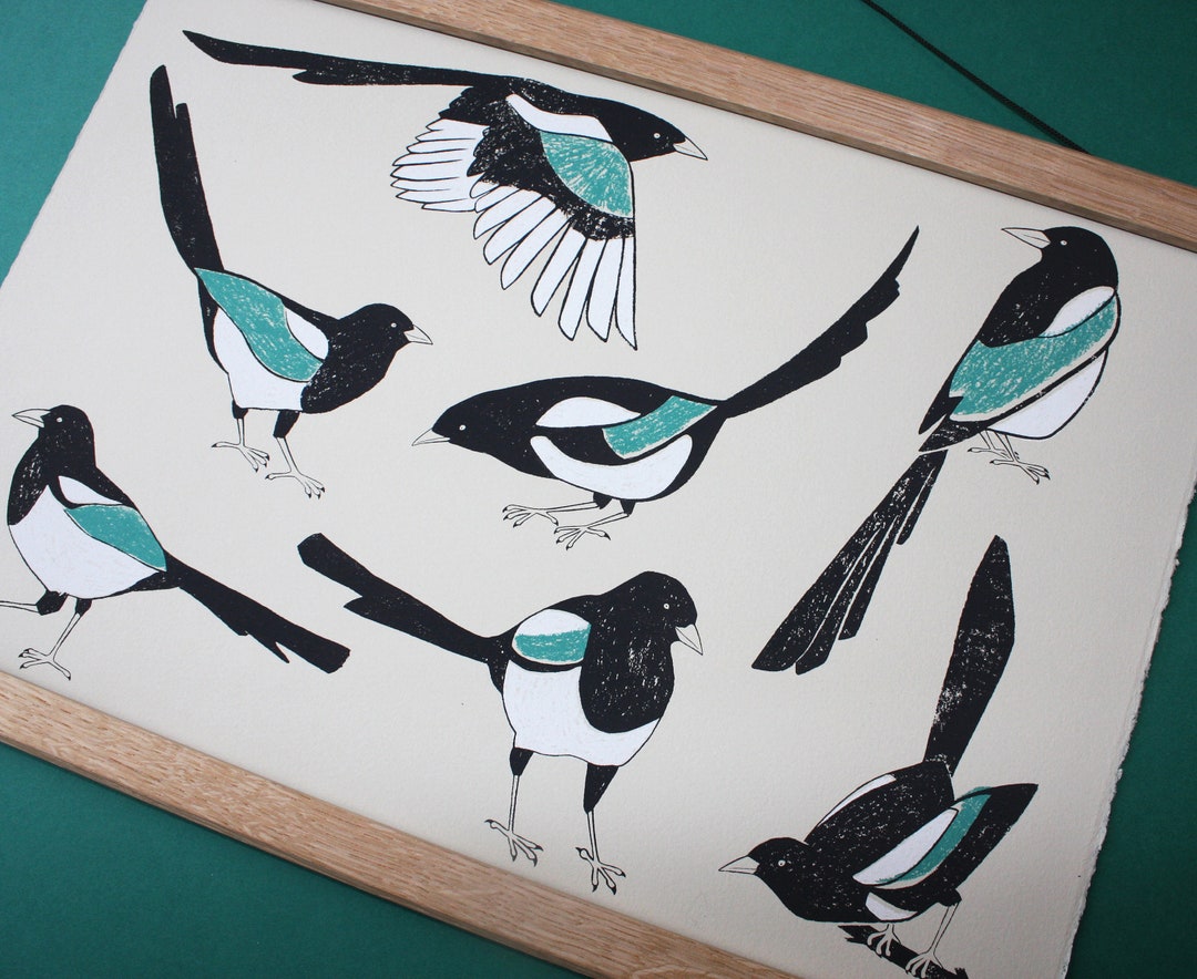 Magpies Original A3 Screen Print - Etsy
