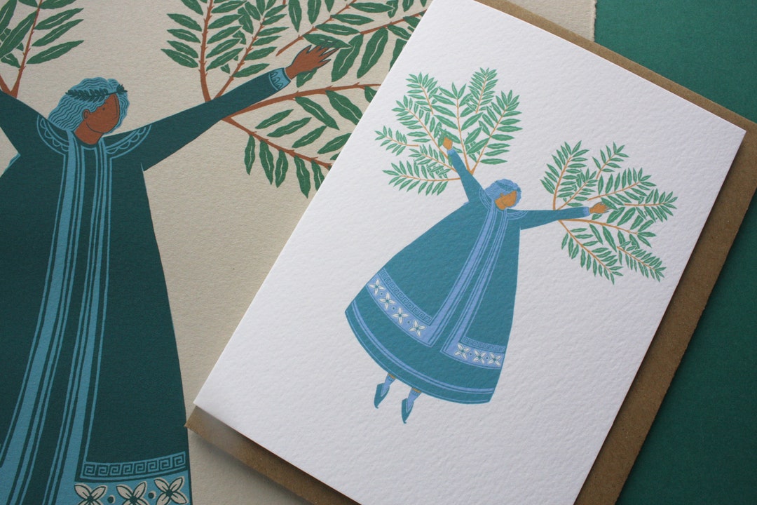 Daphne Laurel Tree Illustrated A6 Greeting Card - Etsy UK