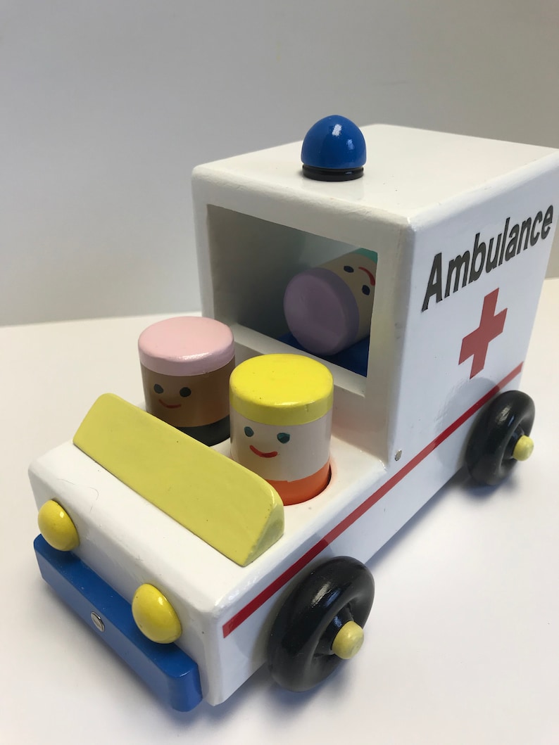 Ambulance Wooden Toy, Pretend Play - Etsy