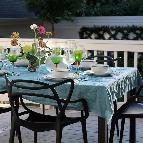 Blue Table Cloth - Etsy