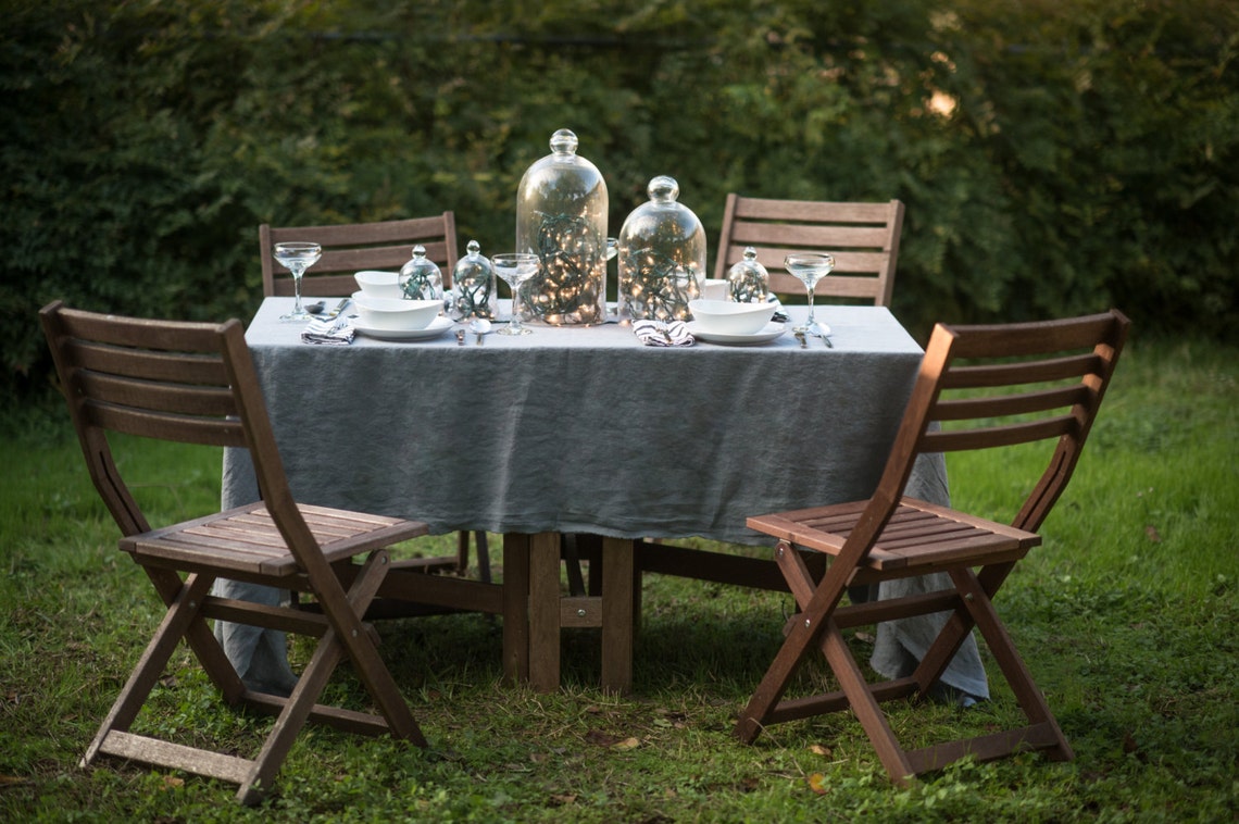 Metropolitan Gray Linen Table Cloth Washable Linen Neutral - Etsy