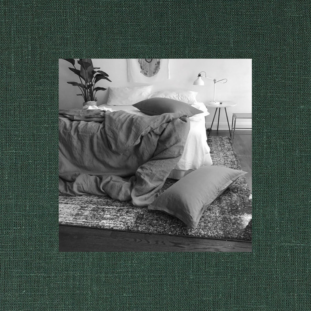 Spruce Green Linen Duvet Cover Modern Bedding Made to Order in the USA ...