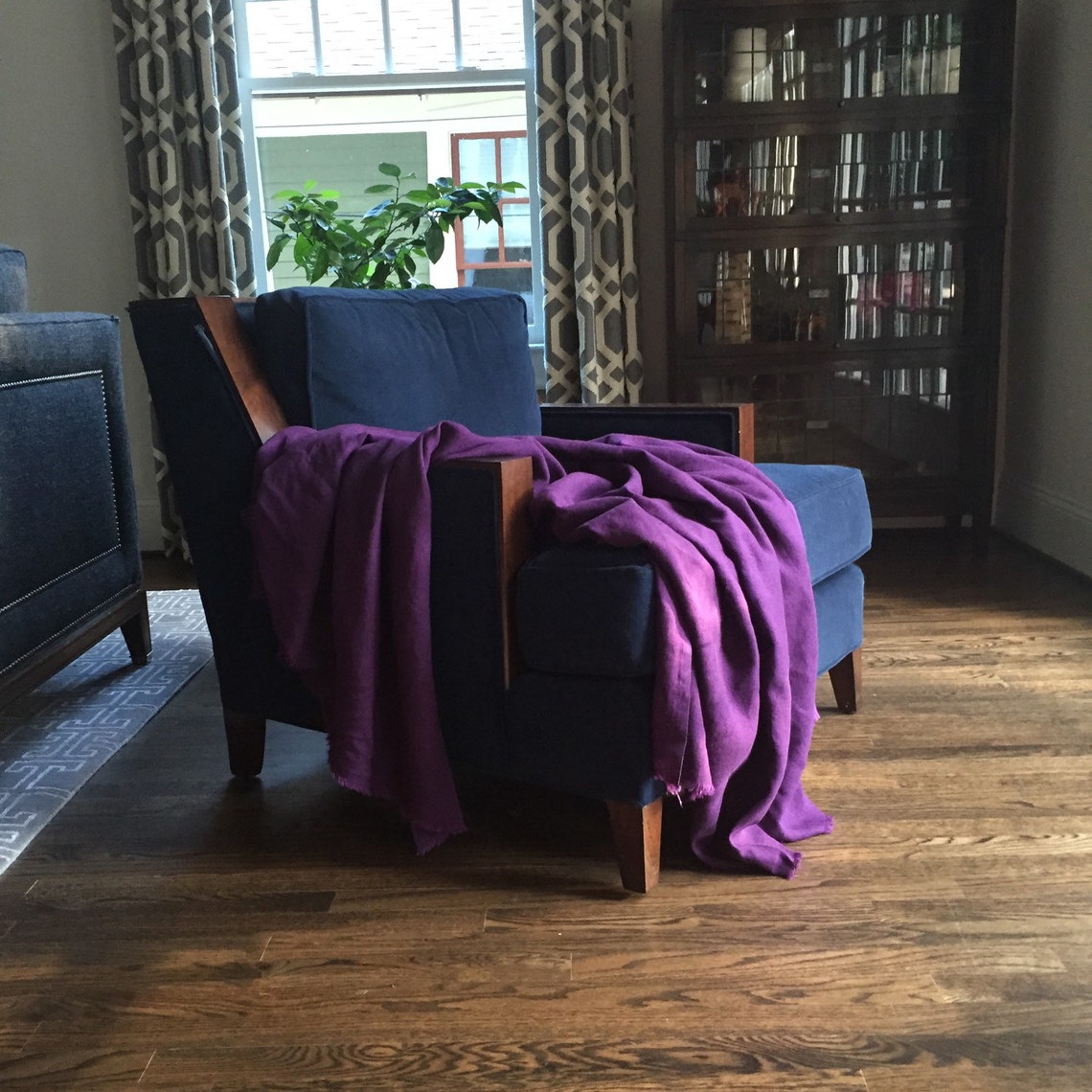 Plum Linen Throw Blanket Solid Purple Color 100% Flax - Etsy