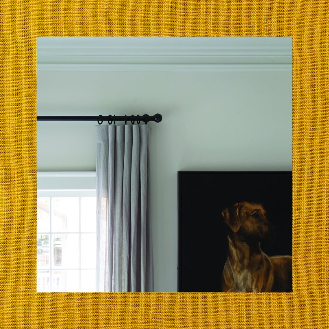 120" Length Mustard Yellow Linen Drapery Panel - Solid Yellow Curtains ...