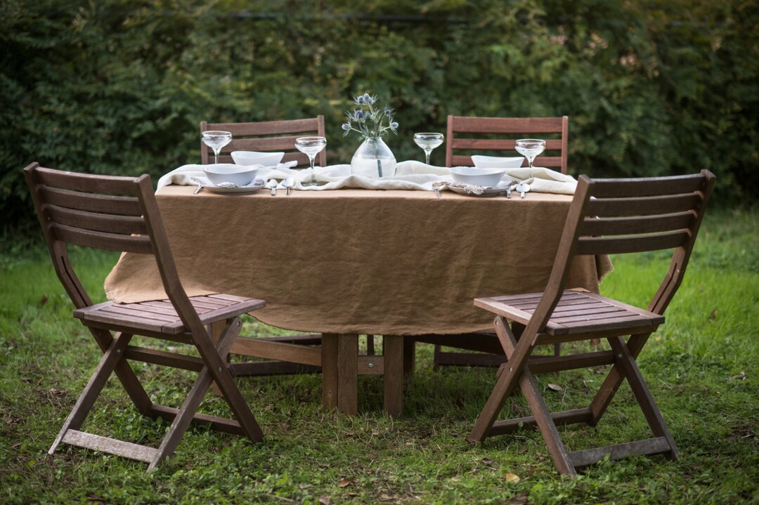 Khaki Brown Linen Table Cloth - Washable Linen - Neutral Tablecloth ...