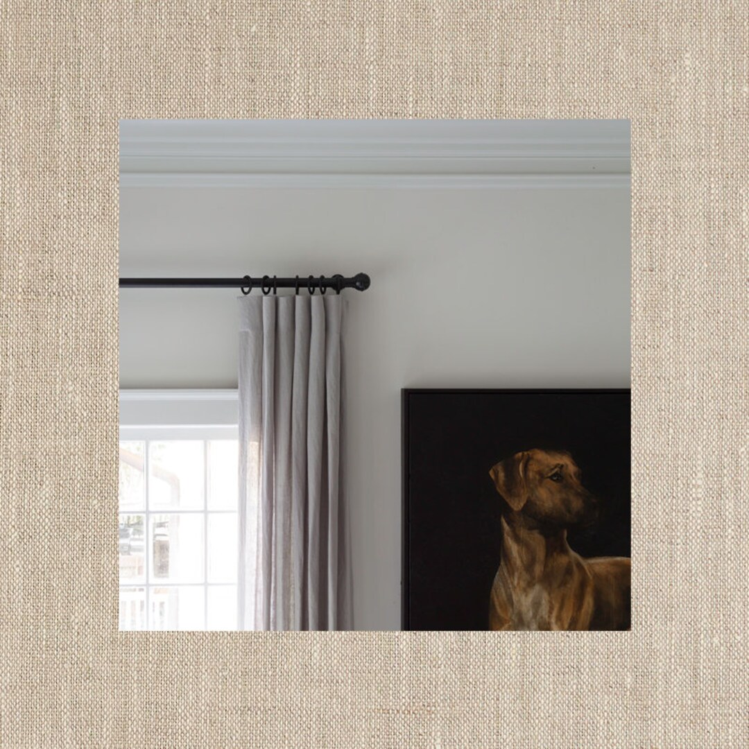 84" Length Linen Drapery Panel - Natural Beauty Beige - Solid Buff ...