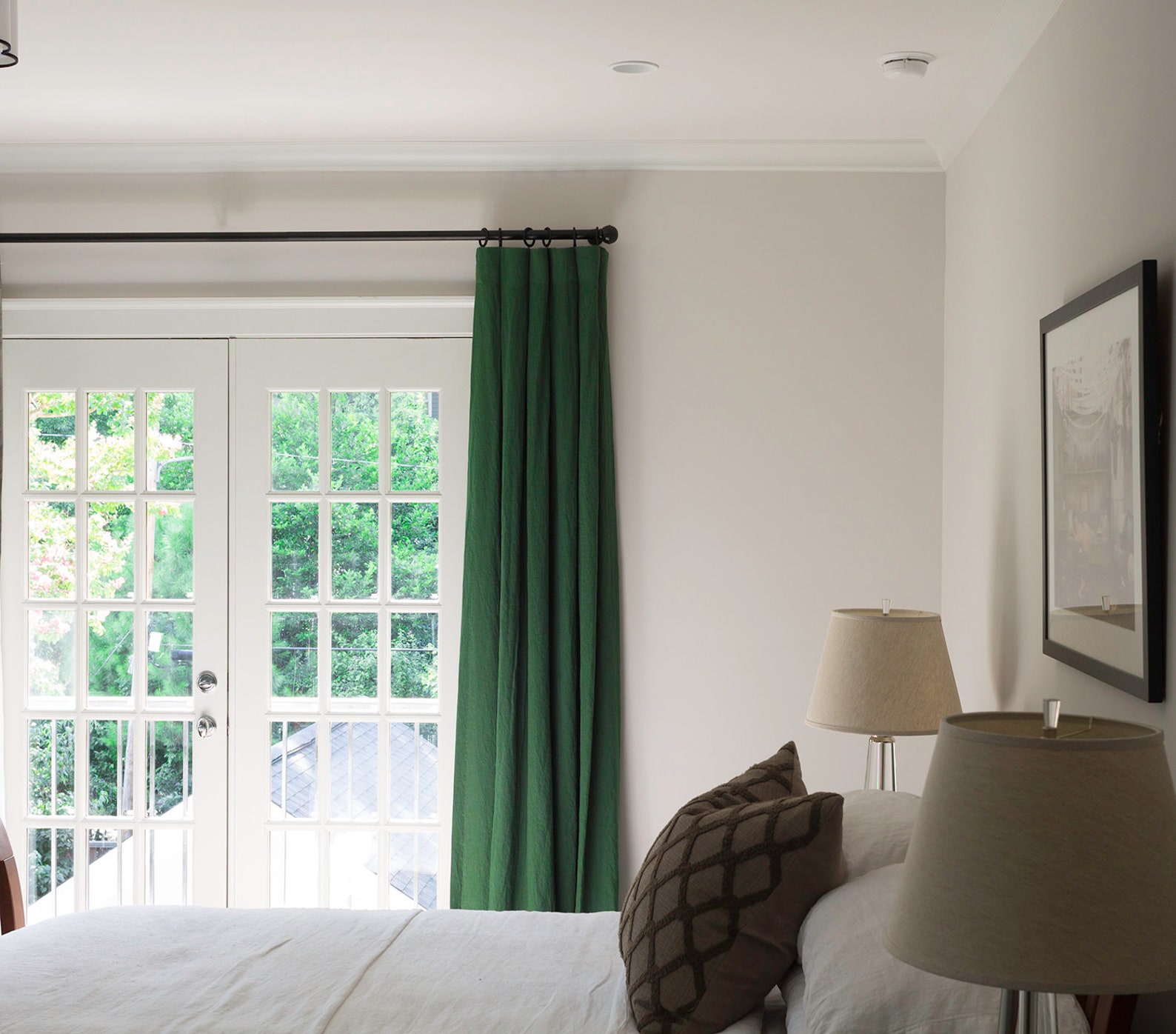 96 Length Hunter Green Linen Drapery Panel Solid Green - Etsy