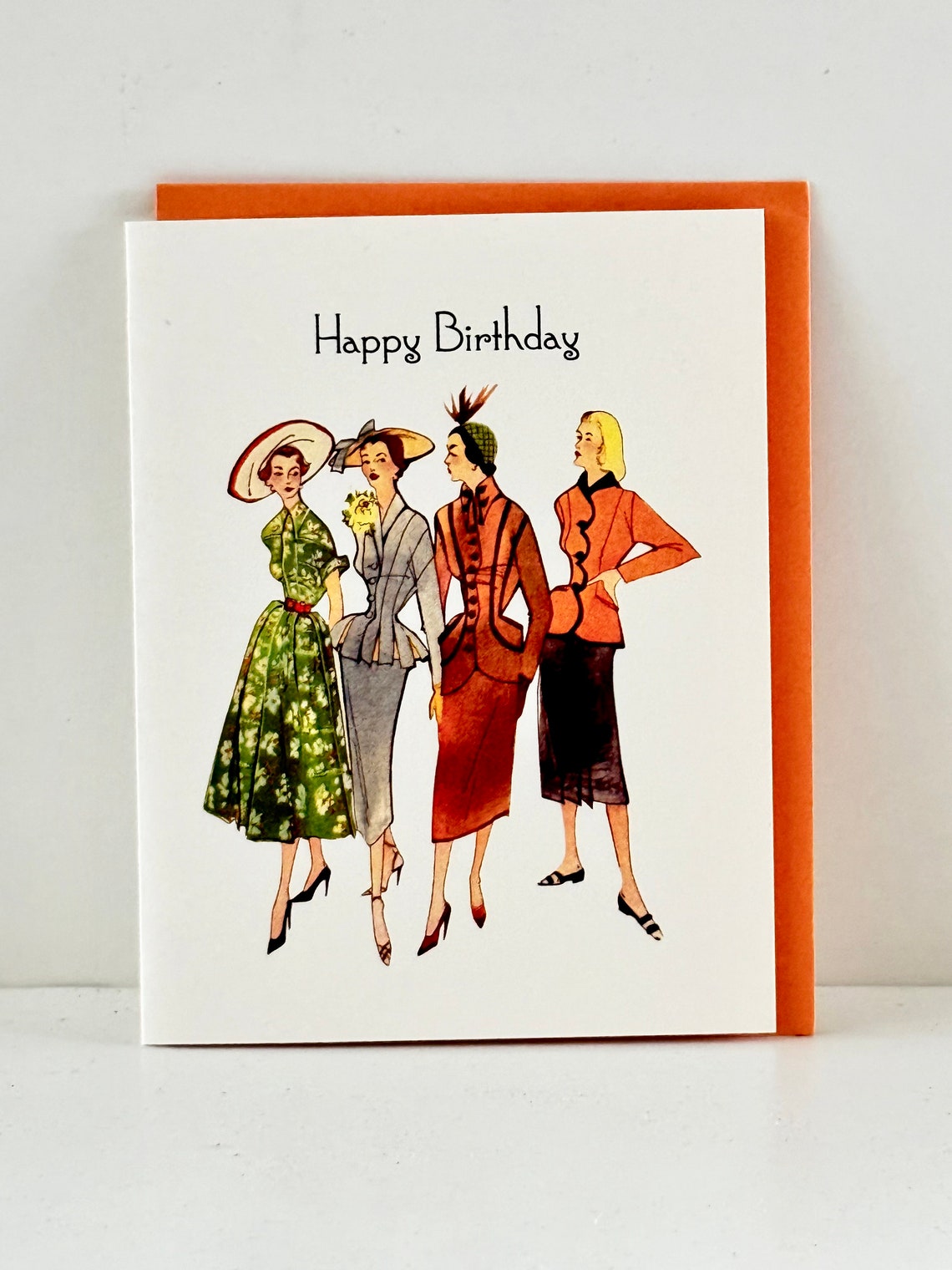 Happy Birthday Vintage Style Fashion Greeting Card by Writeables - Etsy