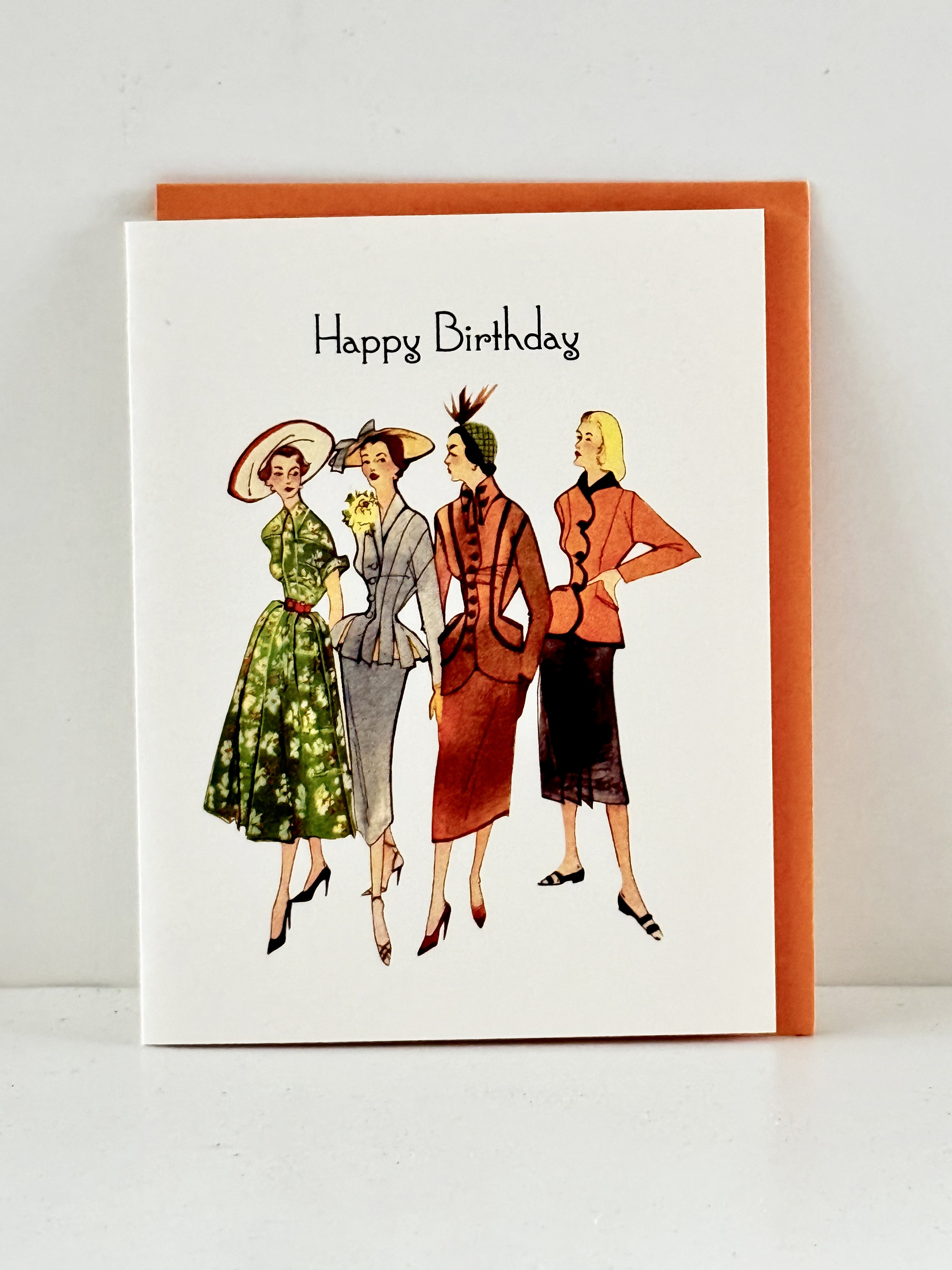 Happy Birthday Vintage Style Fashion Greeting Card by Writeables - Etsy