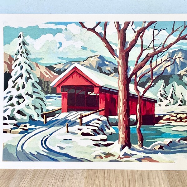 Red Covered Bridge - Etsy