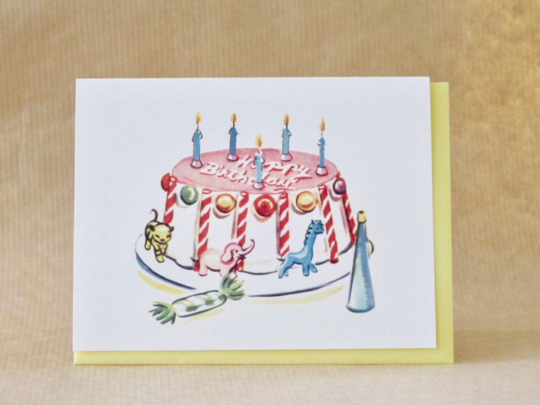 Happy Birthday Card Birthday Cake by Writeables - Etsy