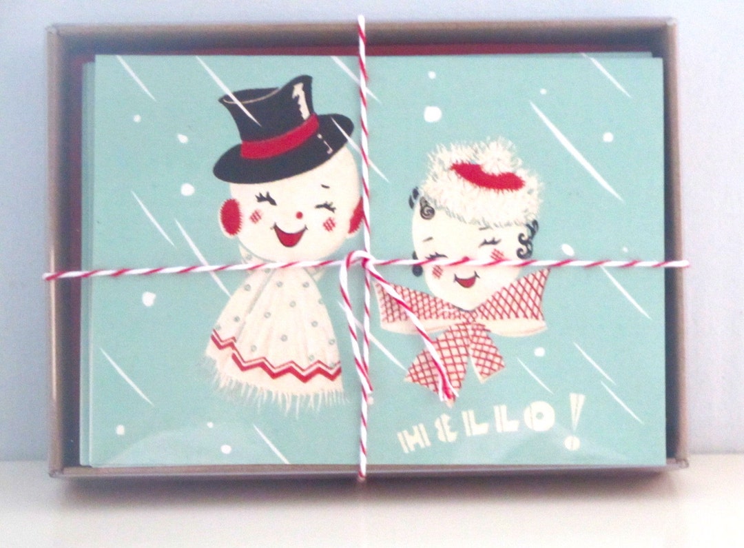 Boxed Set 8 Christmas Cards Snowmen by Writeables - Etsy