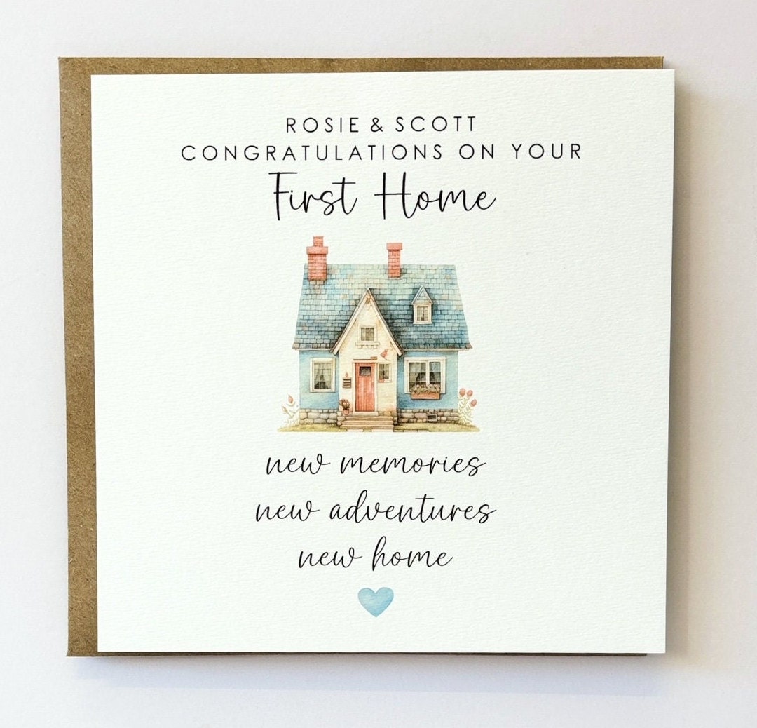 Personalised New First Home Card, New Home Gift, Congratulations on ...