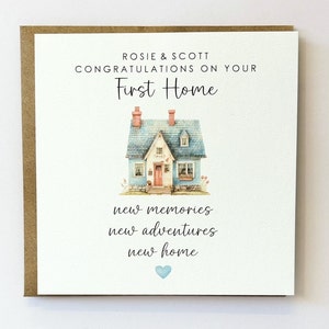 Personalised New First Home Card, New Home Gift, Congratulations on ...