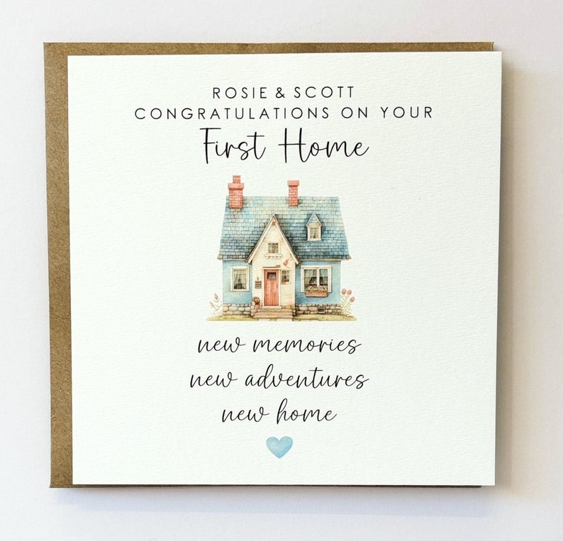Personalised New First Home Card, New Home Gift, Congratulations on ...