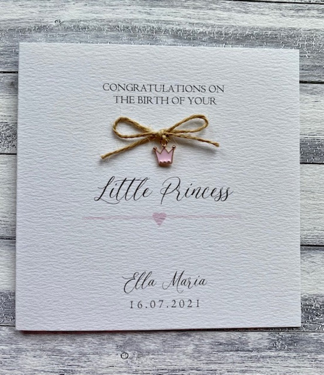 Personalised Little Princess Themed New Baby Card, Congratulations on ...