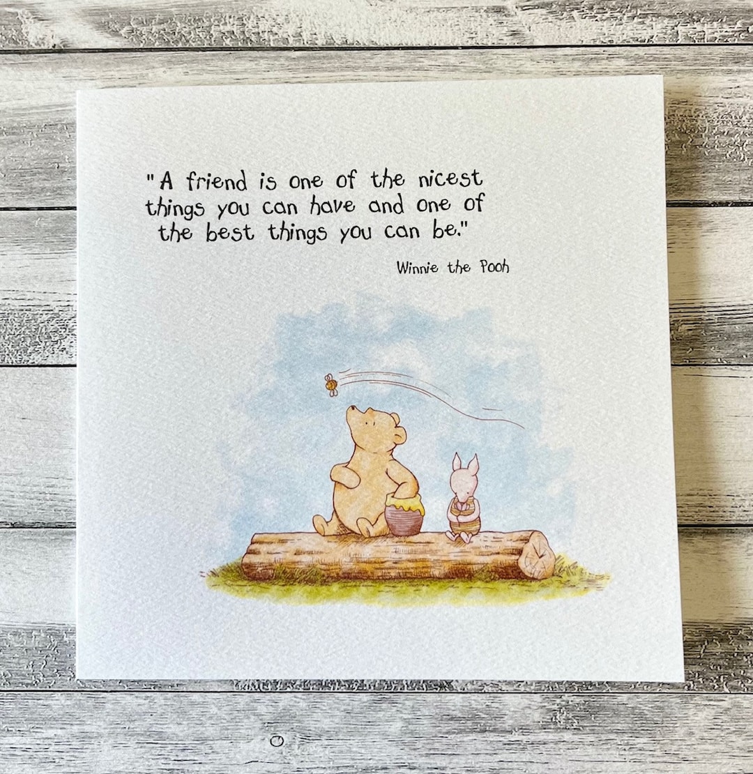 Winnie the Pooh Classic Sentiment Card Friend, Best Friend, Friendship ...