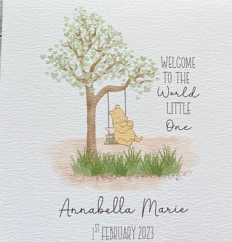 Winnie the Pooh Personalised Welcome to the World New Baby - Etsy