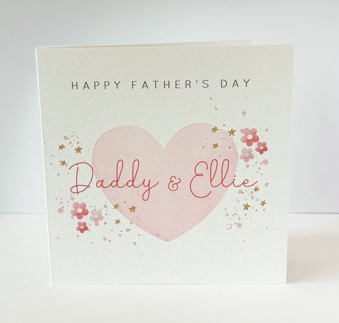 Personalised Father's Day Card, Father's Day Card, Heart Father's Day ...