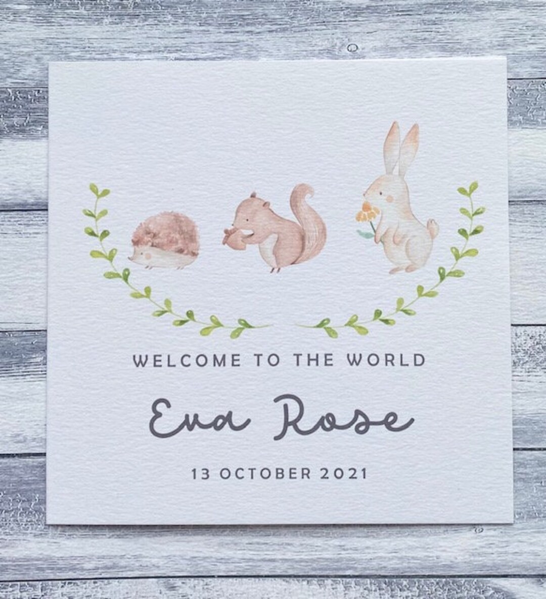 Personalised New Baby Card Hello Little One Card Custom Name - Etsy