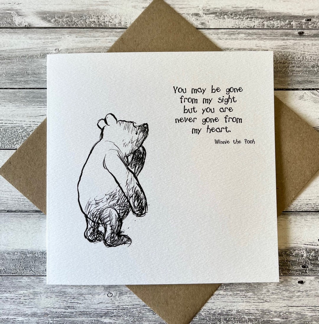 Winnie the Pooh Classic Sentiment Card, Leaving, Moving, Bereavement ...