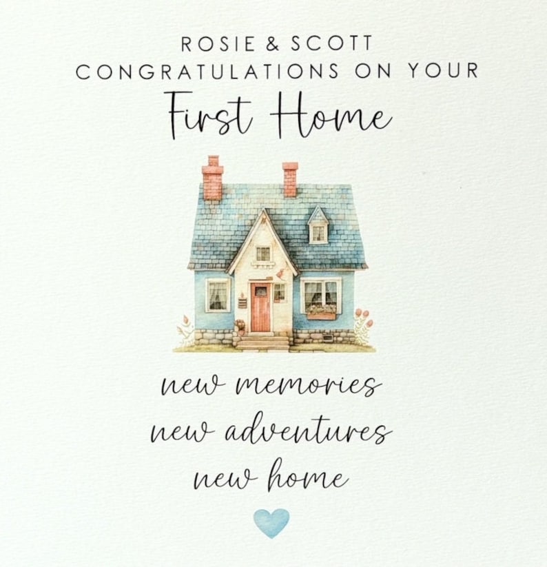 Personalised New First Home Card, New Home Gift, Congratulations on ...