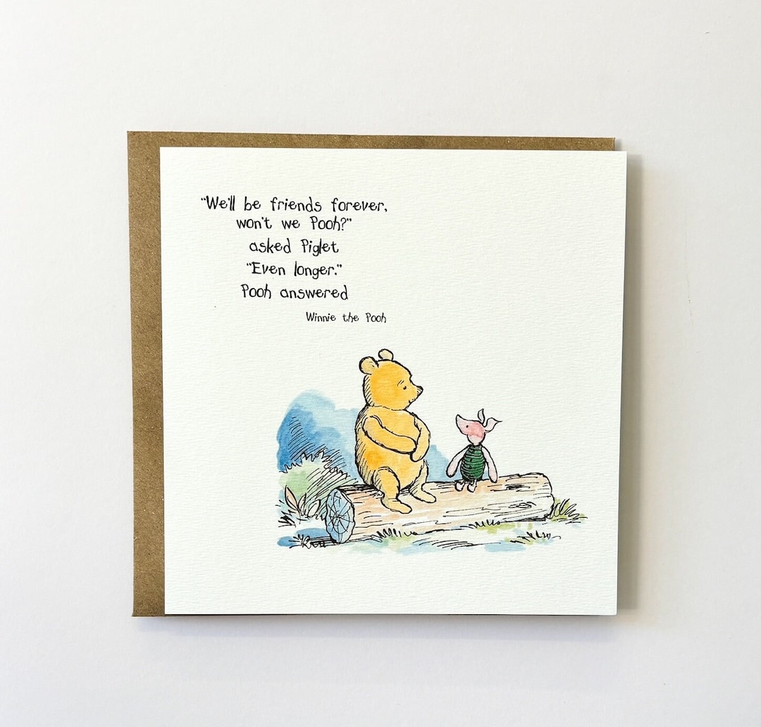 Winnie the Pooh Classic Sentiment Card - Anniversary, Birthday, Friend ...
