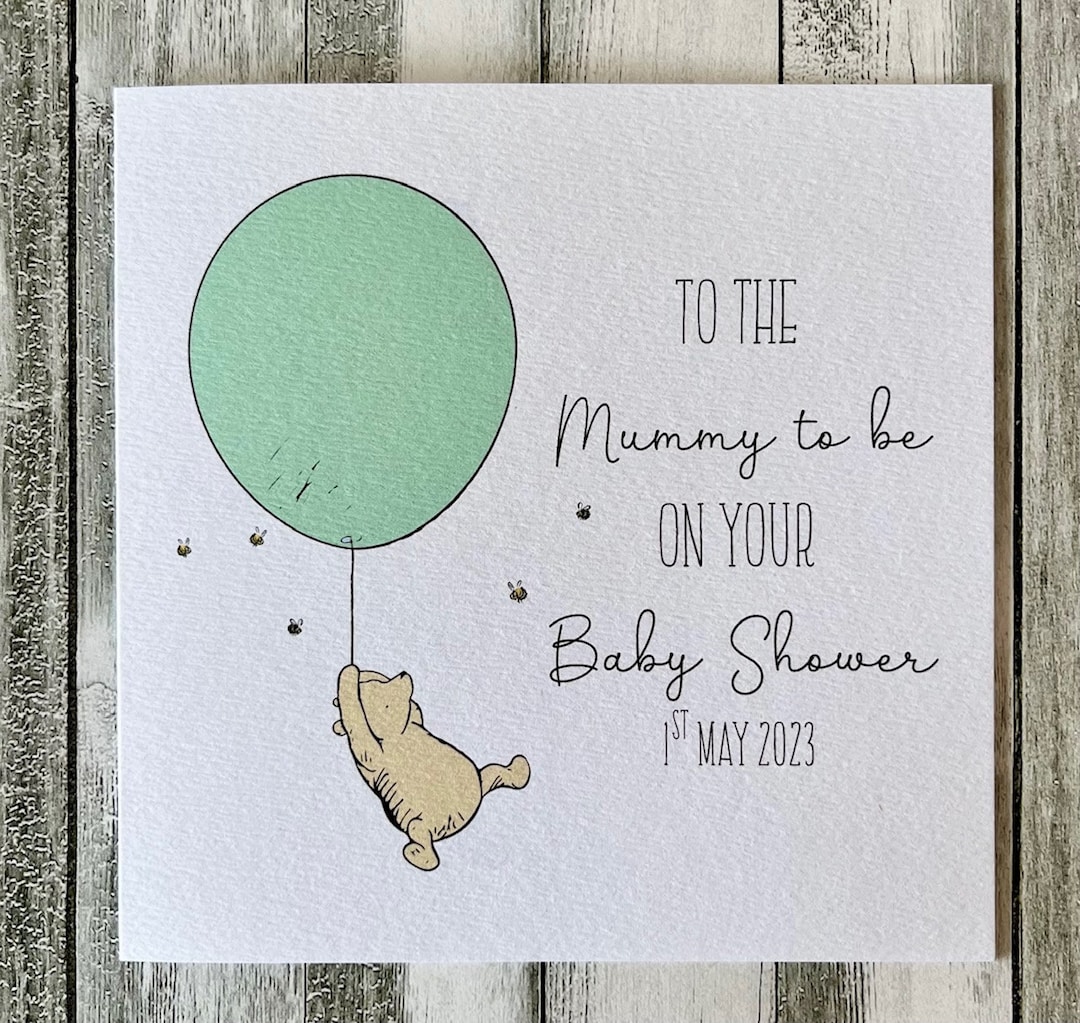 Winnie the Pooh Baby Shower Card, Mummy to Be Card, Daddy to Be Card ...