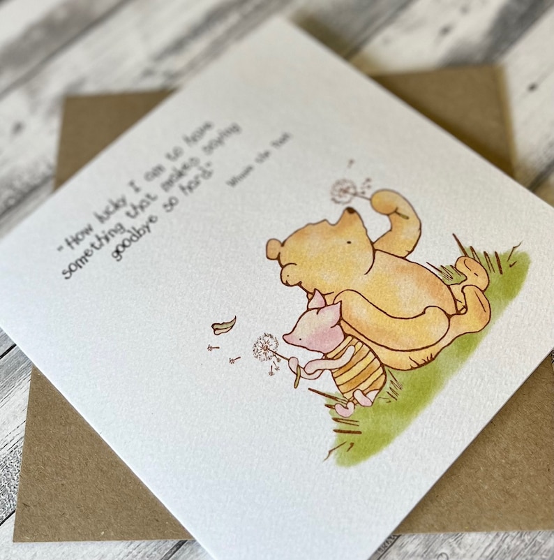 Winnie the Pooh Classic Sentiment Card Sorry You're - Etsy