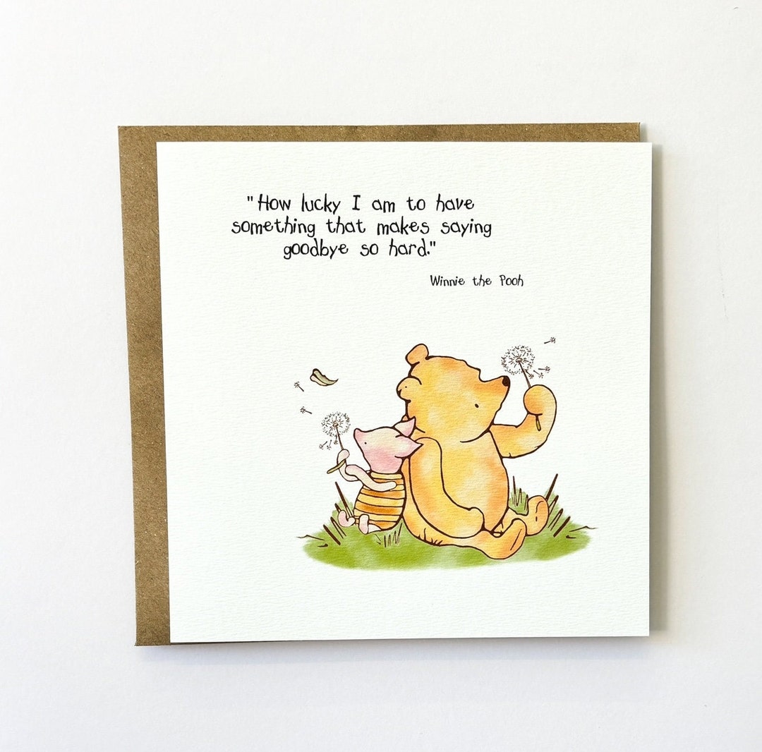 Winnie-the-pooh Classic Sentiment Card - Sorry You're Leaving, Goodbye ...