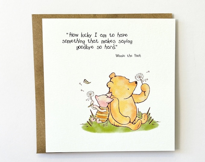 Winnie-the-pooh Classic Sentiment Card Sorry You're Leaving, Goodbye ...