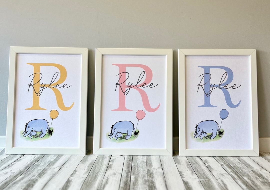 Winnie the Pooh Eeyore Personalised Name Print Winnie the Pooh Nursery ...