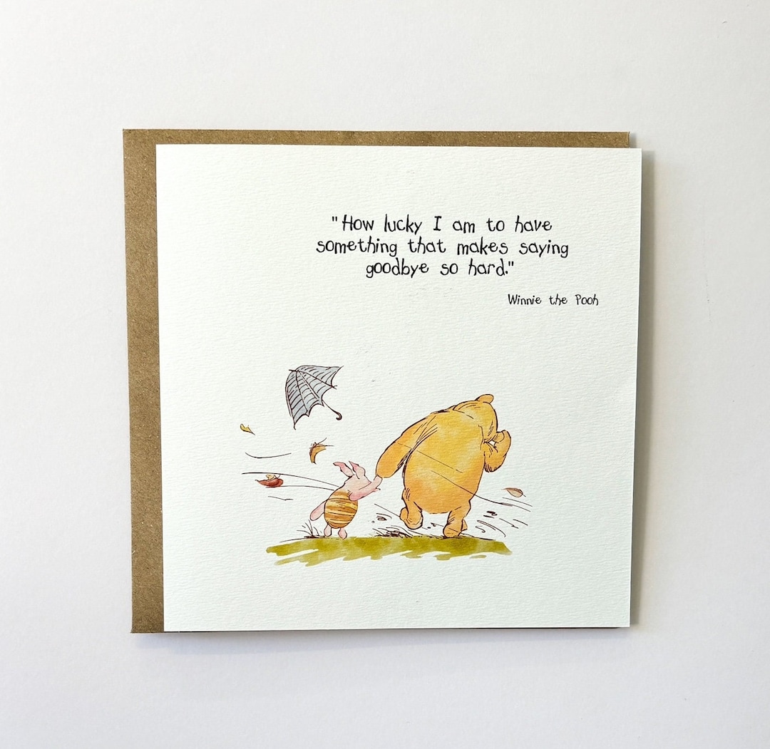 Winnie the Pooh Classic Sentiment Card - Sorry You're Leaving, Goodbye ...