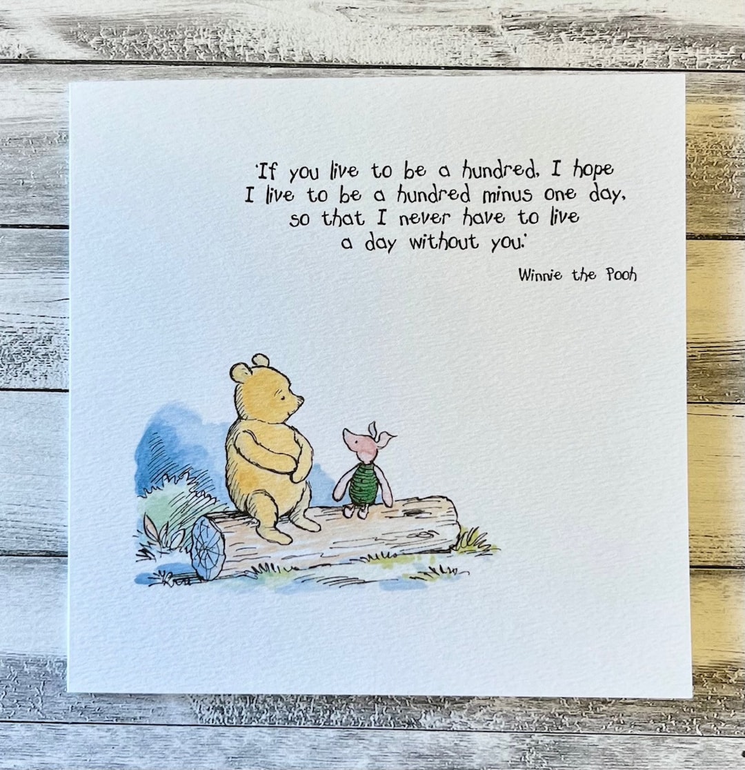 Winnie the Pooh Classic Sentiment Card Quote Birthday, Anniversary ...